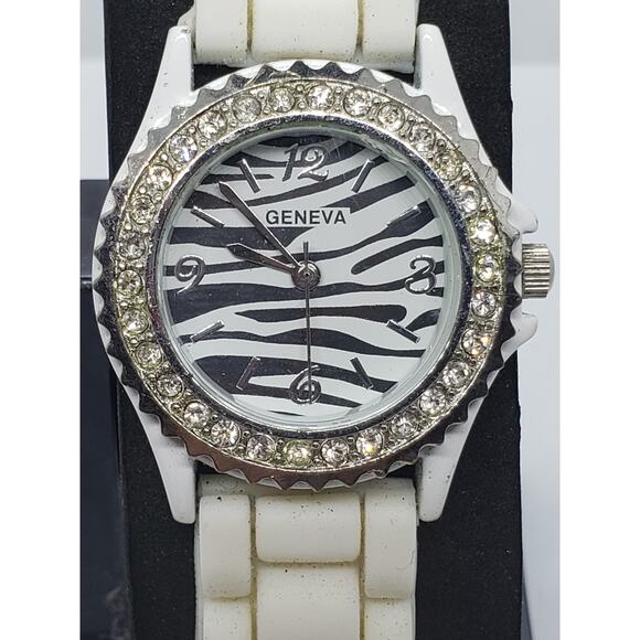 Geneva | Accessories | Womens Geneva Watch 026z Black And White Zebra ...